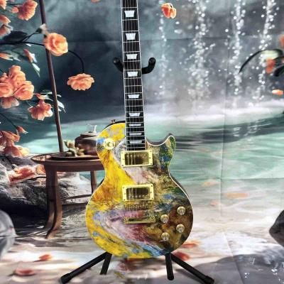 China Custom GB LP Style Handpaint Electric Guitar with 2H pickup Gold Hardware Mahogany Body for sale