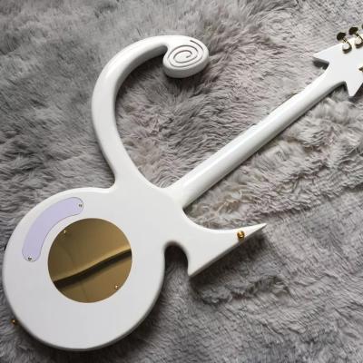 China Custom Big Prince Arrow Inlay Gold Hardware Electric Guitar in White for sale