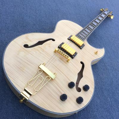 China New style high-quality hollow body jazz electric guitar, flamed maple top electric guitar for sale