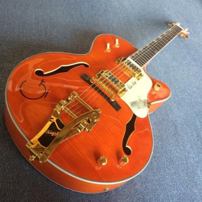 China New style high-quality hollow body jazz electric guitar, Double F holes,Tremolo system ,Flame Maple top for sale