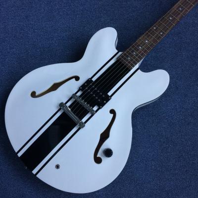 China New style high quality hollow body jazz electric guitar, rosewood fingerboard black binding electric guitar for sale
