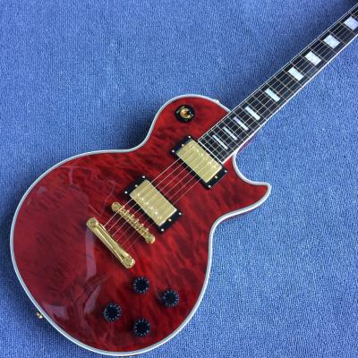 China New style LP Electric guitar,Ebony Fingerboard,a piece of neck,Electric guitar with red wine for sale