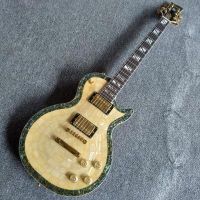 China New arrival shell electric guitar with 6 strings guitar and gold pickups for sale
