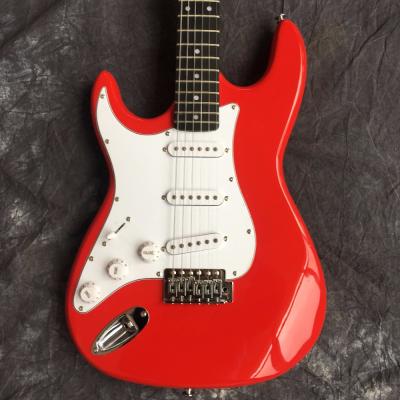 China ST back metal red electric guitar, can be modified according to customization requirements for sale