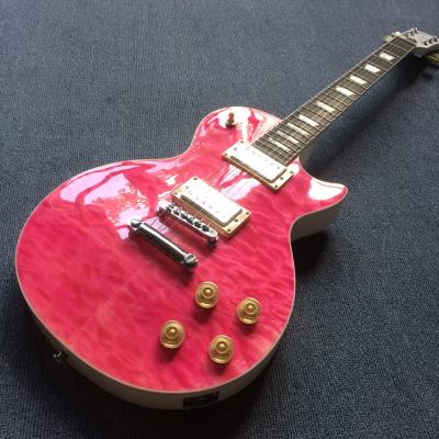 China New high quality LP electric guitar, Ebony Fingerboard,frets binding,Quilte Maple top ,Real Abalone inlay for sale