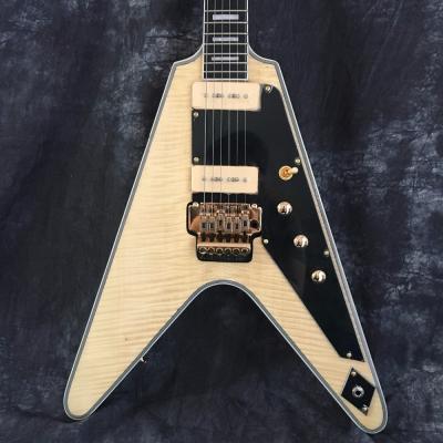 China China Flying V Guitar. electric guitar. Good sound quality flying v electric guitar natural color for sale