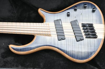 China 5 string custom bass guitar fanned frets electric bass guitar neck through body for sale