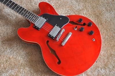 China Factory supply Red G es335 electric jazz guitar semi-hollow arched top ES 335 jazz guitar for sale