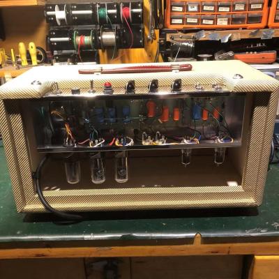 China 2025 Tweedle Dee Deluxe 5E3 Classic Dumble Style Mods Tweed Head, Pure Handed with Eyelet Board, 6V6GT*2, 12AX7*2, 5Y3GT*1, Grand Amplifier, Accept Amp OEM for sale