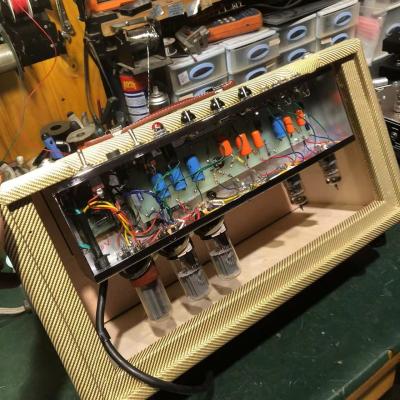 China 2025 Tweedle Dee Deluxe 5E3 Classic Dumble Style Mods Tweed Head, Pure Handed with Eyelet Board, 6V6GT*2, 12AX7*2, 5Y3GT*1, Grand Amplifier, Accept Amp OEM for sale