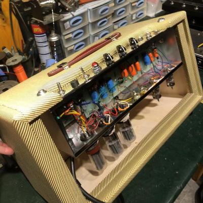 China 2025 Tweedle Dee Deluxe 5E3 Classic Dumble Style Mods Tweed Head, Pure Handed with Eyelet Board, 6V6GT*2, 12AX7*2, 5Y3GT*1, Grand Amplifier, Accept Amp OEM for sale