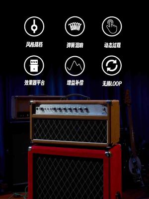 中国 カスタムダムブルクローン 2025 オーバードライブリバー 50ワット ハンドワイヤードチューブ ヘッド スウェード ブルー JJチューブ 50W 販売のため