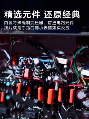 中国 カスタムダムブルクローン 2025 オーバードライブリバー 50ワット ハンドワイヤードチューブ ヘッド スウェード ブルー JJチューブ 50W 販売のため