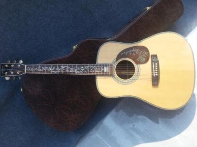 China Deluxe acoustic guitar OEM acoustic electric guitar super deluxe abalone acoustic guitar AAA solid spruce for sale