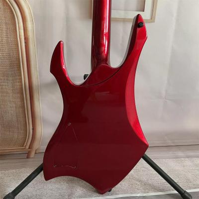 中国 オーダーメイド 特別 不規則な体形 透明 赤電気ベース ギター 4弦 バスウッド 販売のため