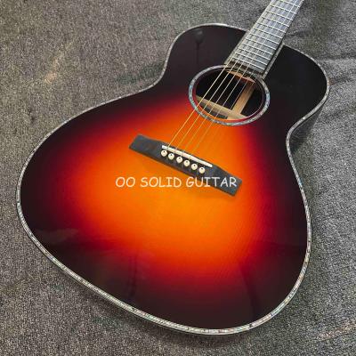 China Classic Folk Parlor Acoustic Guitar Solid Indian Rosewood 38 Inch B/S OO Body in Sunburst Color for sale
