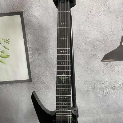 China Custom 7 Strings Bird of Prey Neck Inlay Special Body Green Burst Flamed Maple Top Electric Guitar for sale