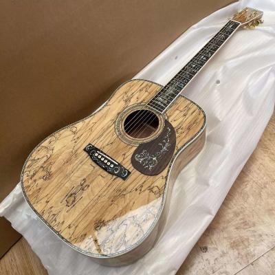 中国 オーダーメイド メイプル 41 インチ Dタイプ アコースティック ギター アバロン インレイ エボニー フィンガーボード 販売のため