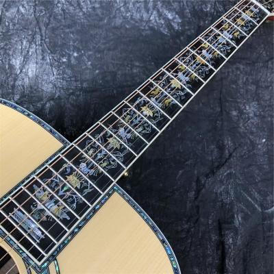 中国 カスタムマーティンスタイル デラックス D-100AA 全固木 41インチ D型スプルース アコースティックギター アバロン 販売のため