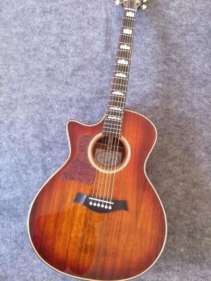 China Custom Wholesales KOA body acoustic guitar KOA electric acoustic guitar Free Shipping Sunset finish KOA acoustic for sale