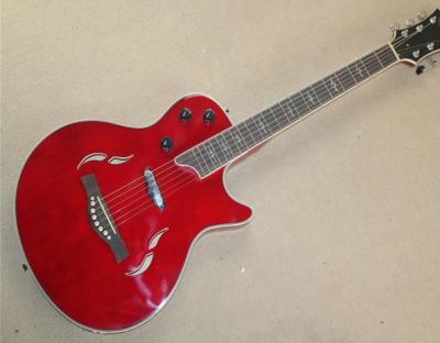 China Wholsale Factory custom 21frets T5 classic semi-hollow red Electric guitar with rosewood fingerboard,can be customized for sale