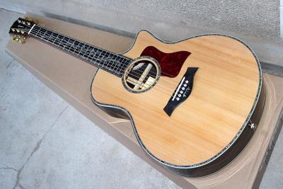 China Wholesale- Factory custom 41'' 20 frets 916 cutaway body natural wood color acoustic guitar with solid top,golden tuners for sale