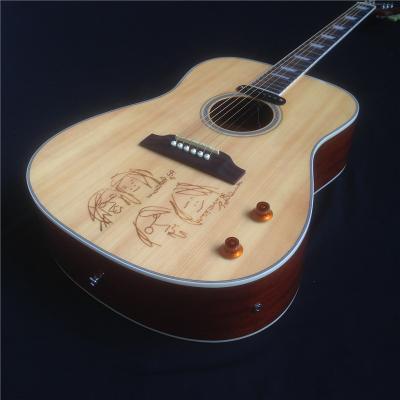 China Hot sale Acoustic Guitar Natural Guitar Acoustic with One Piece of body 20 scale Chinese guitar shop free shipping for sale