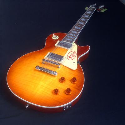 China Standard LP electric guitar with gold hardware and flower inlay for sale
