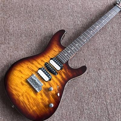 China Custom handwork Tiger Flame Electric Guitar.Rosewood fingerboard Sunburst for sale