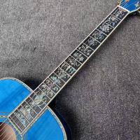 China AAAAA Solid Spruce Top OM Body Acoustic Guitar with Water Ripple Solid Back and Bone Nut for sale