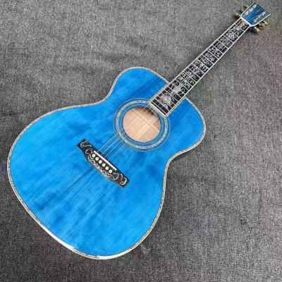 China AAAAA solid spruce top OM body water ripple SOLID back side acoustic guitar bone nut for sale