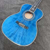 China AAAAA Solid Spruce Top OM Body Acoustic Guitar with Water Ripple Solid Back and Bone Nut for sale