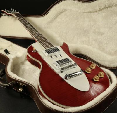 China LP Corvette Electric guitar Figured Maple Top Veneer Grover Tuner More Color Can Choose for sale