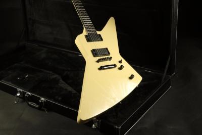China Top Quality ESPS Explorer Electric Guitar Cream Color Fingerboard Inlay Black Hardware EMG Pickups for sale