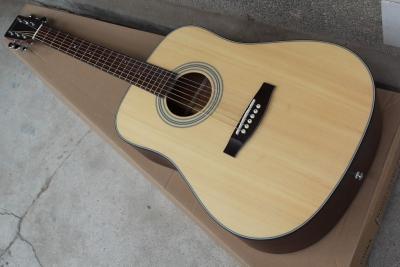 China Factory custom 41 inch 20 frets 18 natural wood color acoustic guitar with solid top mahogany back for sale