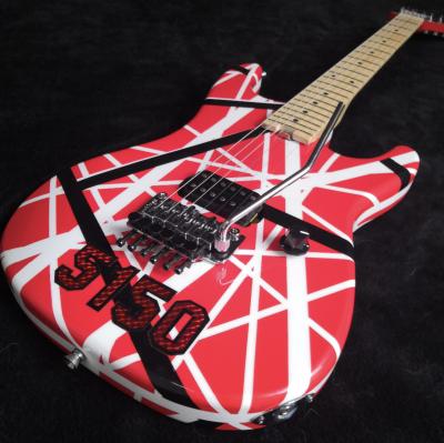 China 5150 Striped Series Red/Black/White, Maple fingerboard, Floyd Rose Locking Tremol Wolfgang Eddie Van Halen style guitar for sale