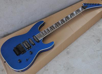 China Metallic Blue Set In JS Electric Guitar with Floyd Rose,24 Frets,White binding Body for sale
