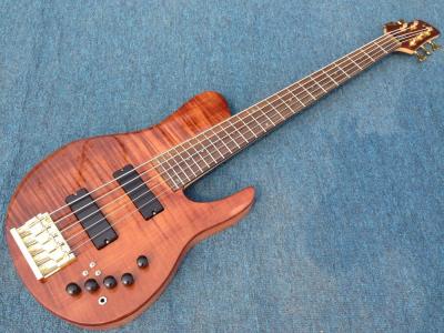 China High End Flamed Maple Top Neck Through Body 5 strings gold Hardware Bass Guitar Guitarra custom bass guitar bass for sale