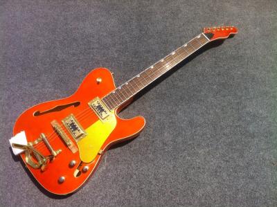 China Double f hole bigsby Semi Hollow body quality Tele Electric guitar Guitarra gold hardware tl guitar for sale