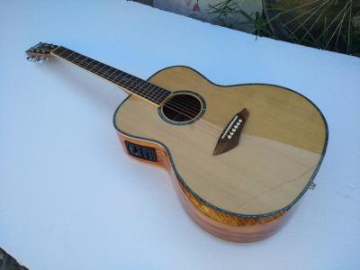 China AAA quality new custom guitars OM body african sanders wood solid acoustic electric guitar for sale