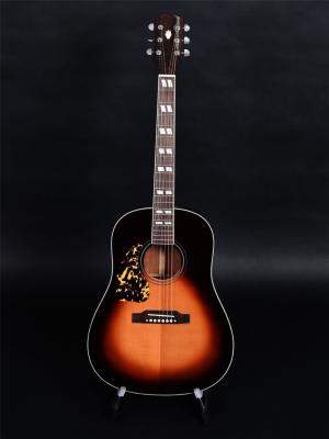 China Full solid wood left hand acoustic guitar, solid spurce top, solid mahogany back and side for sale