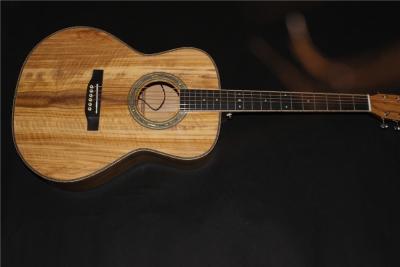 China AAAA all Solid imported olive wood OM body custom guitar acoustic electric guitar for sale