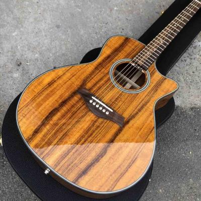 China Top Quality Cutaway K24c Natural Koa wood acoustic guitar,Factory Custom 41 inch k24 Koa classic guitar,Free shipping for sale