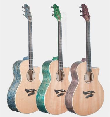 China 41 inch Solid Spruce wood Acoustic Guitar 2019 Drottingholm 3 colors Burst Maple Guitar,Free shipping for sale