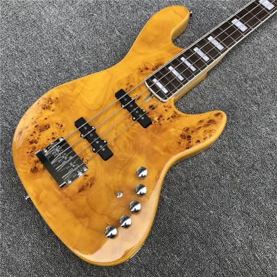 China 4 strings electric bass guitar,Factory custom Ash wood active electric pickup Bass for sale