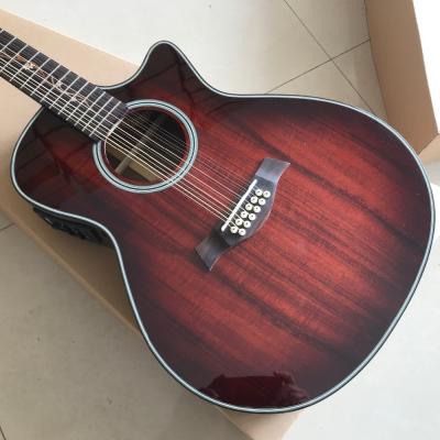China Custom KOA wood Guitar OEM 12 strings k24ce koa classic acoustic guitar for sale