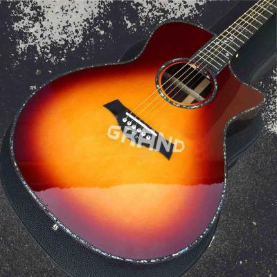 China Real abalone sunburst 916 classic acoustic guitar,Solid Spruce top,Ebony fingerboard for sale