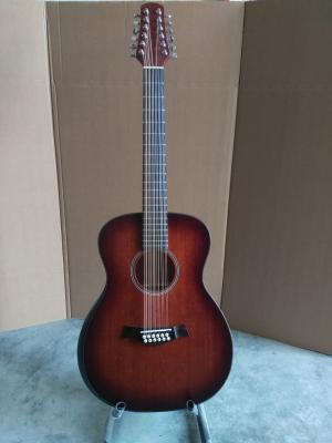 China AAAA OM and Auditorium folk Guitars Orchestra 12 string OM all solid mahogany wood acoustic electric guitar for sale