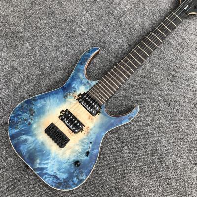 China 7 strings Mayones blue burst electric Guitar Ebony Fretboard locking Tuners Bolt-on OM logo mayones Duvell electric guit for sale