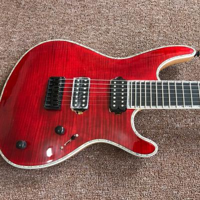 China Mayones guitar mayones regius red 7 string electric guitar neck through guitar custom shop seymour duncan p for sale